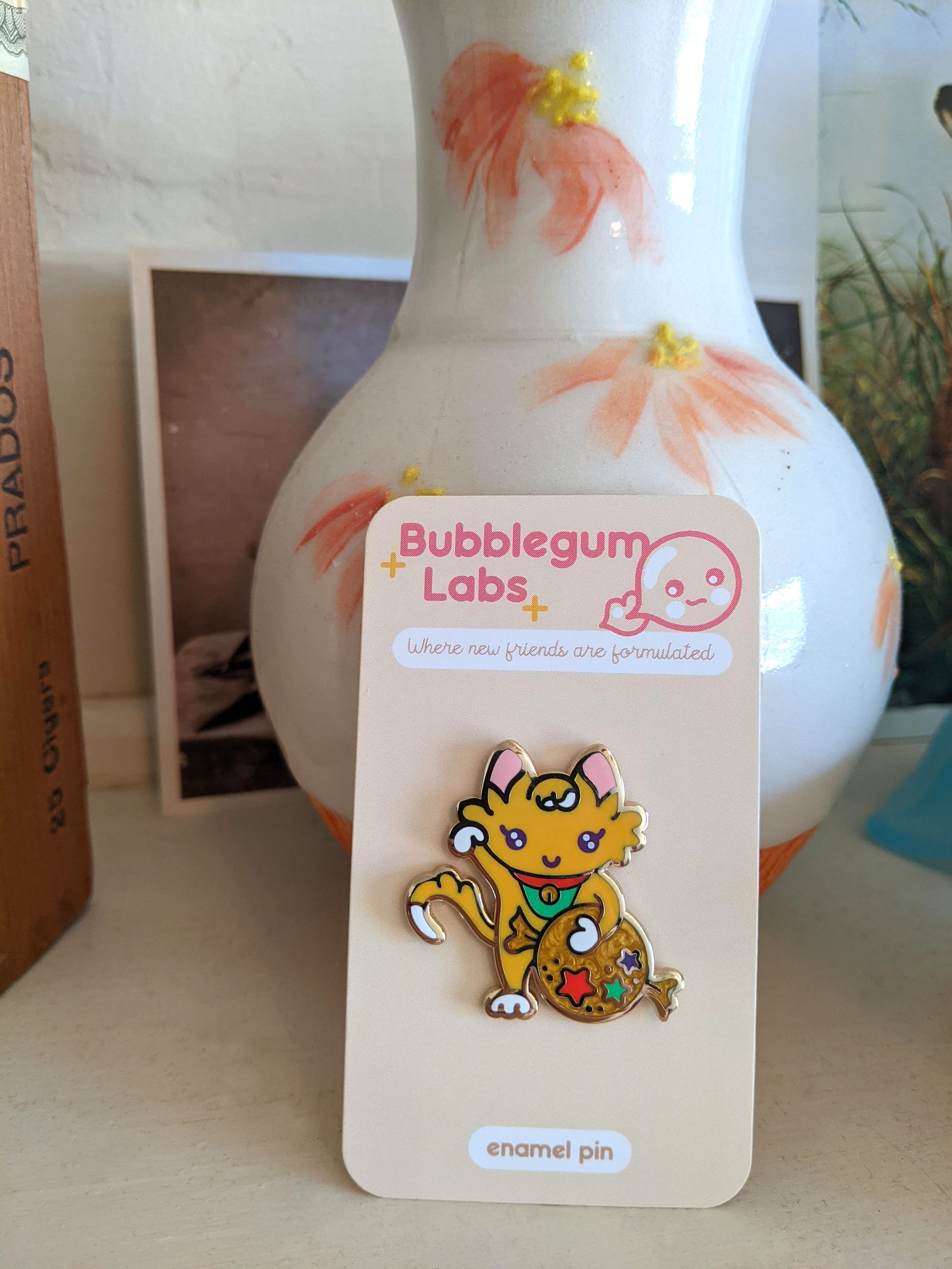 Lucky Orange Cat Enamel Pin - Kawaii Orange Cat Enamel Pin - Maneki ...