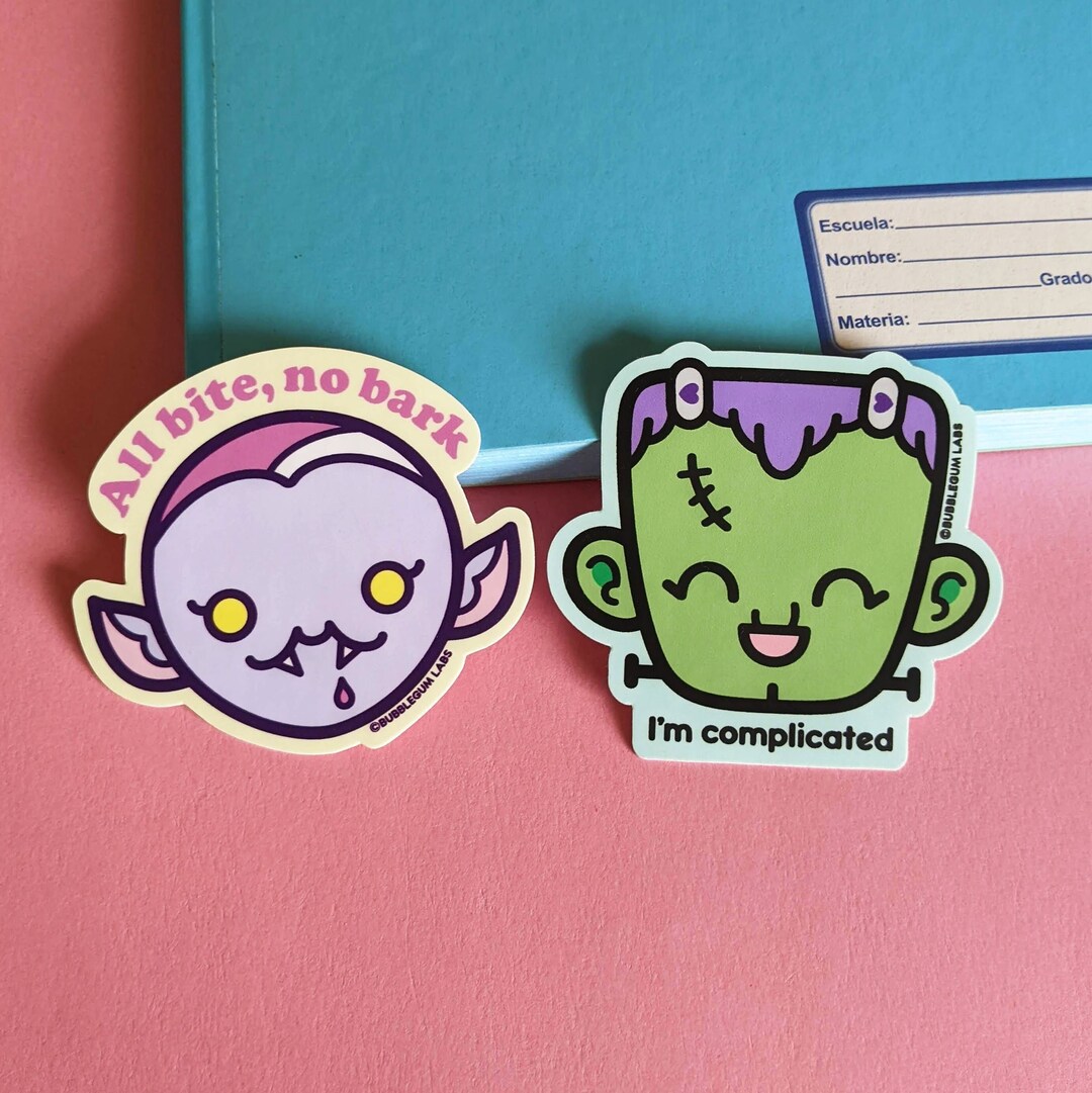 Frankie and Vamp (2 Matte Vinyl Stickers) - Creepy Cute Stickers ...
