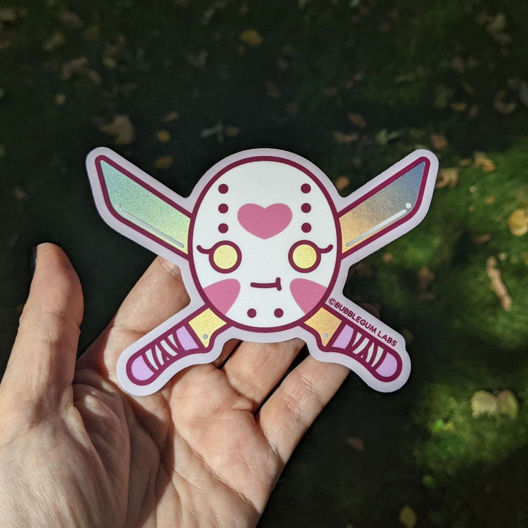 Kawaii Slasher *big* Vinyl Sticker (holographic Variation) - Hockey ...