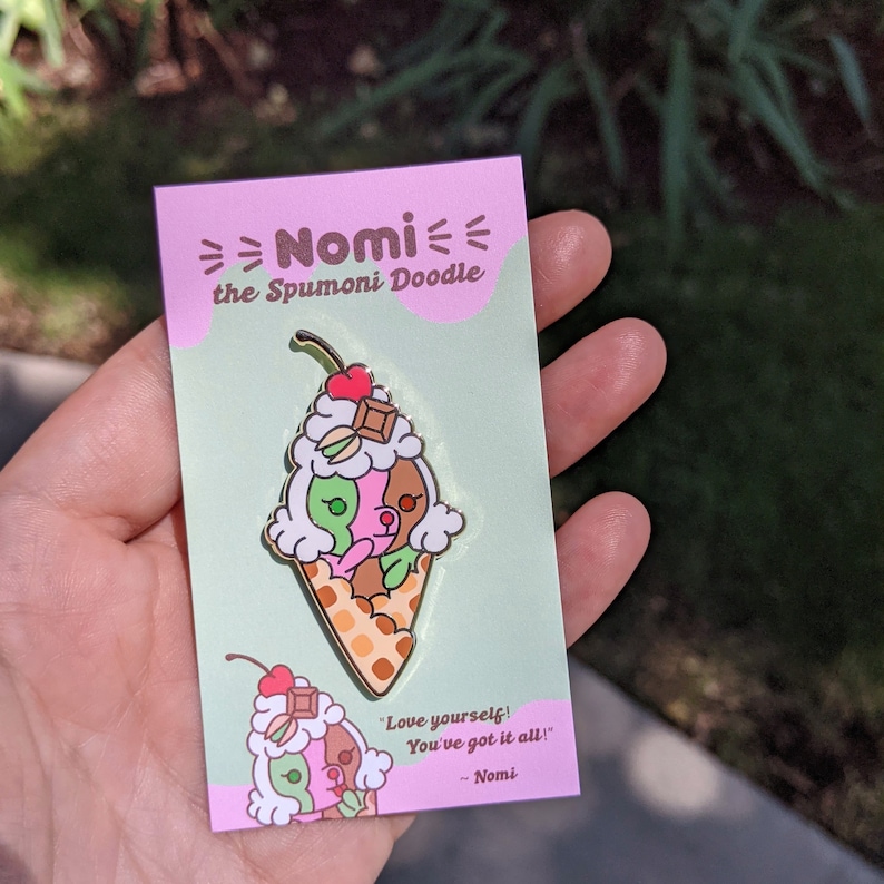 Spumoni Doodle Enamel Pin - Kawaii Food Enamel Pin - Ice Cream Pin ...