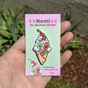 Spumoni Doodle Enamel Pin - Kawaii Food Enamel Pin - Ice Cream Pin ...