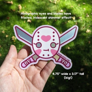 Kawaii Slasher *big* Vinyl Sticker (holographic Variation) - Hockey ...