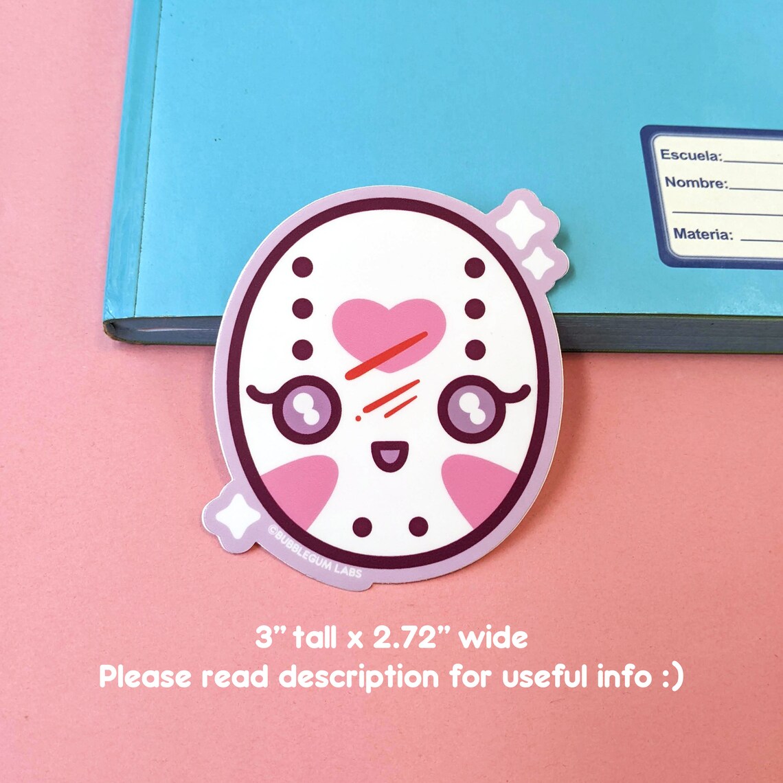 Cheery Slasher Vinyl Sticker - Cute Horror Movie Sticker - Hockey Mask ...