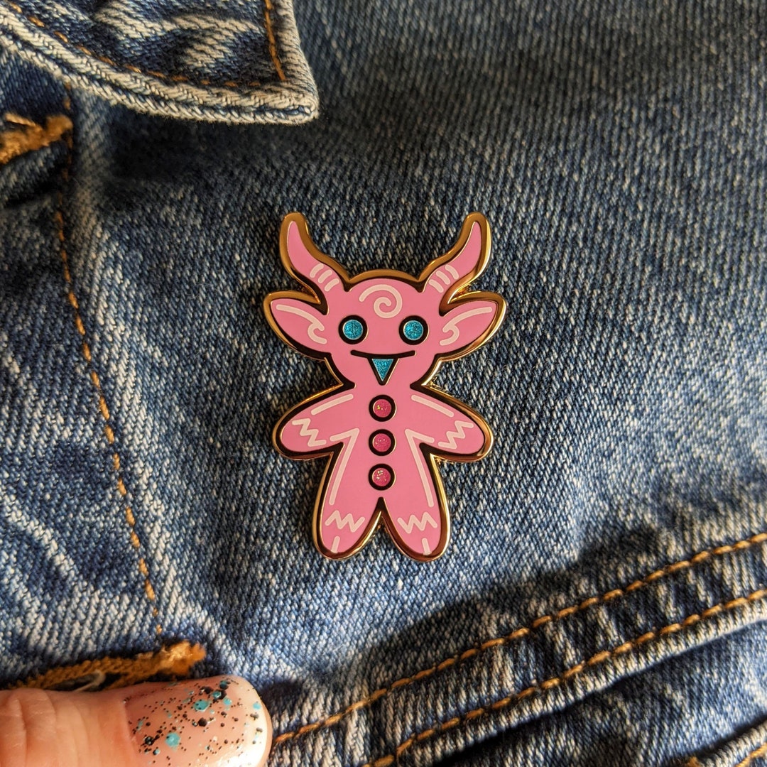 Frosted Krampus Cookie Enamel Pin - Demon Christmas Cookie Pin - Kawaii ...