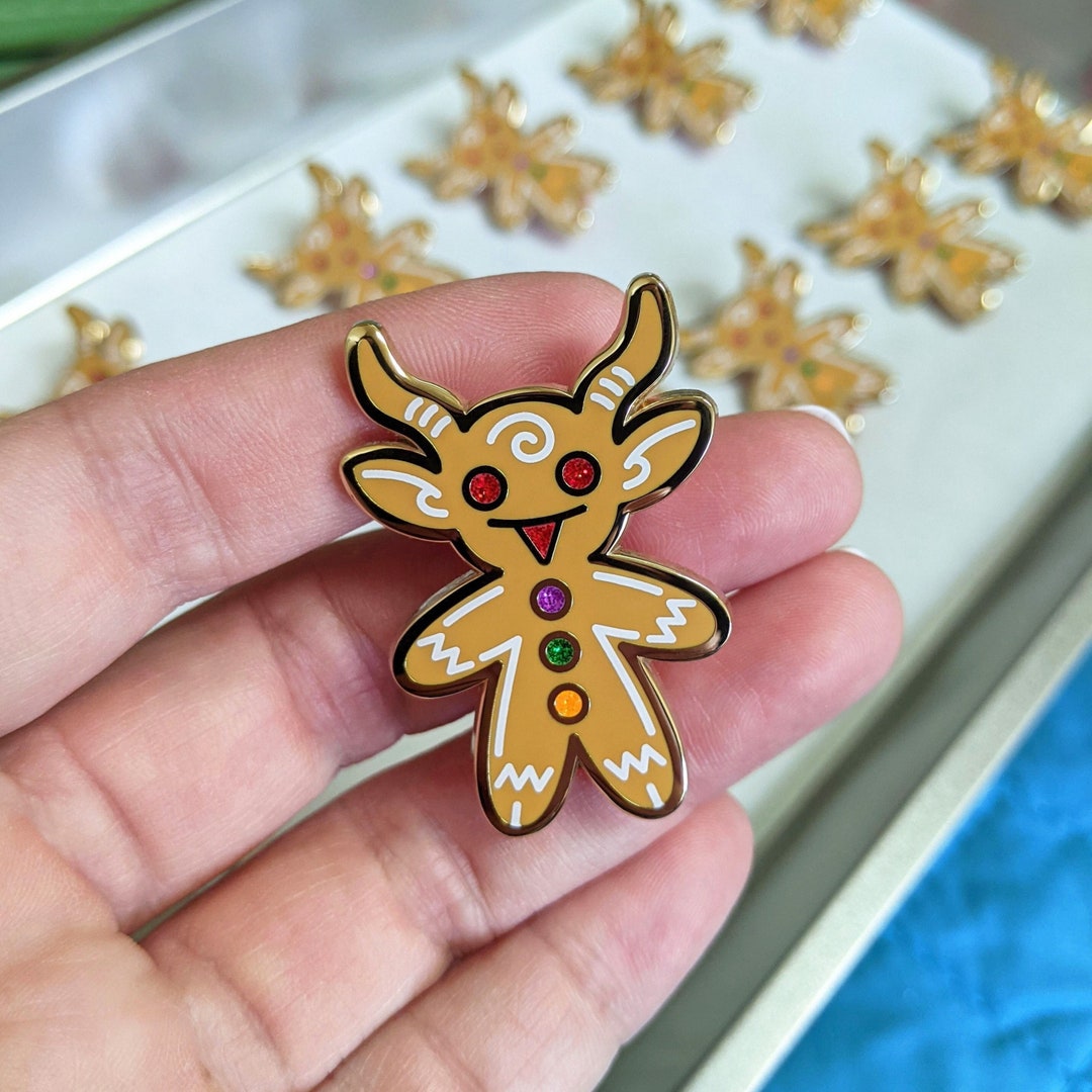 Gingerbread Krampus Enamel Pin - Christmas Cookie Pin - Holiday Demon ...