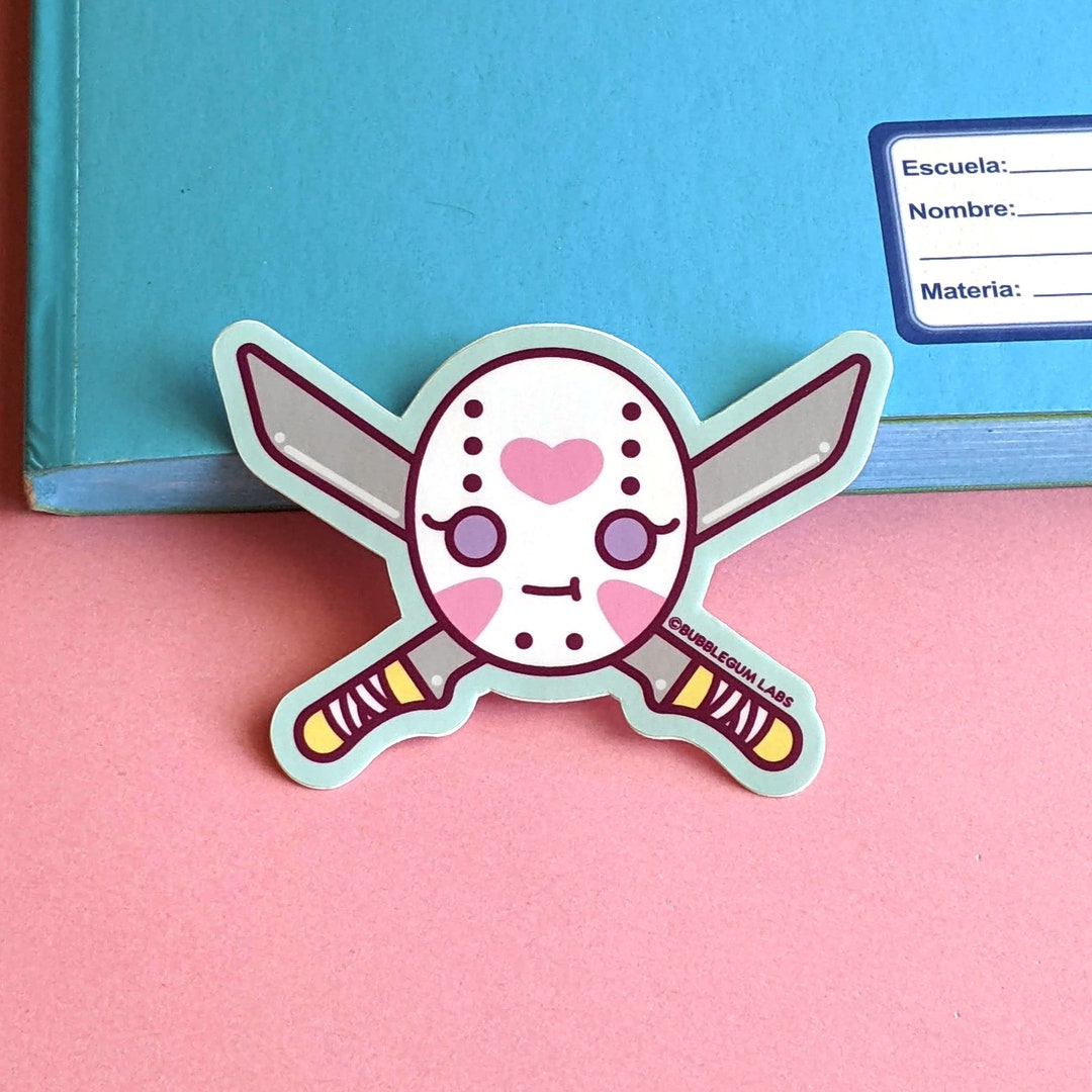 Kawaii Slasher Vinyl Sticker (variation) - Hockey Mask & Machetes ...
