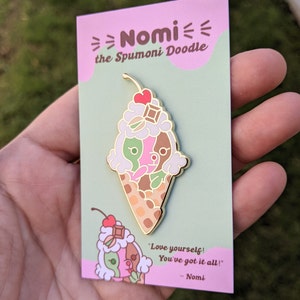 Spumoni Doodle Enamel Pin - Kawaii Food Enamel Pin - Ice Cream Pin ...