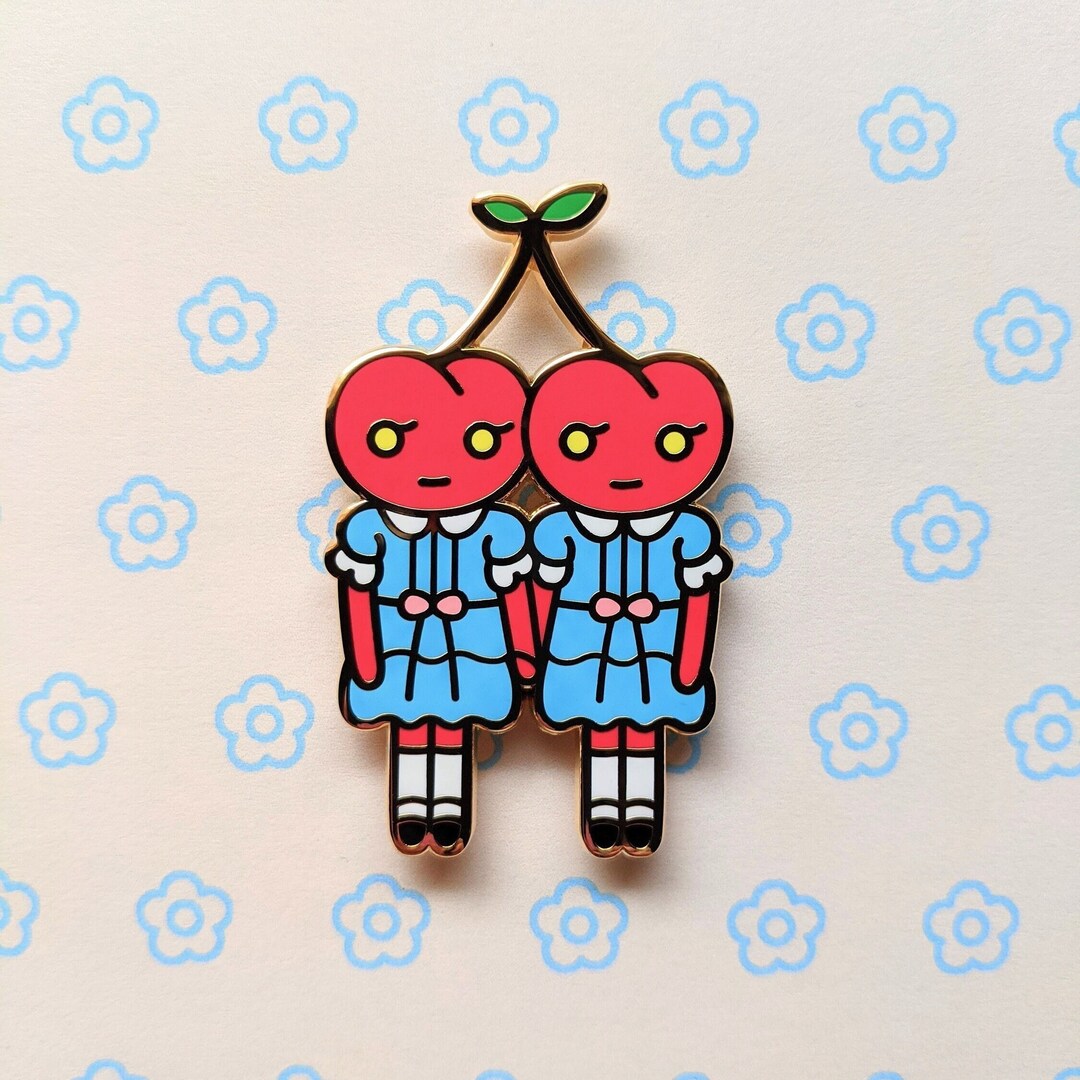 Twin Cherries Apparition Enamel Pin - Horror Movie Enamel Pin - Kawaii ...