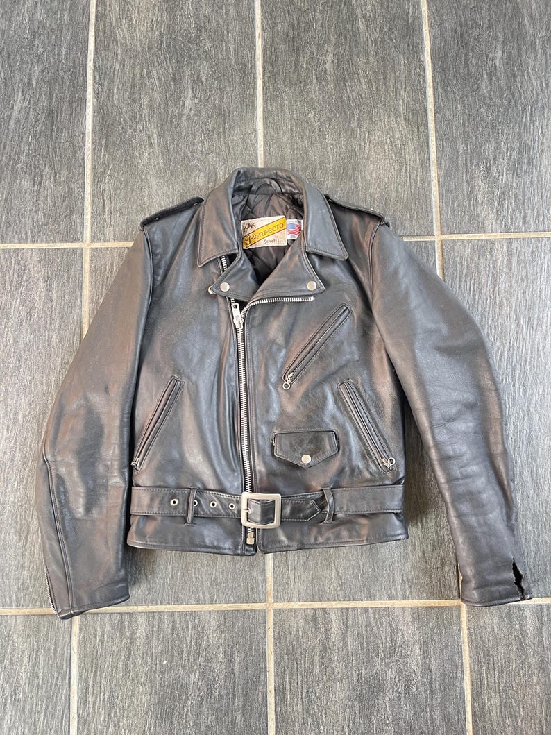 Vintage Schott Perfecto One Star 613 Leather Jacket Size 36 Punk Rock ...