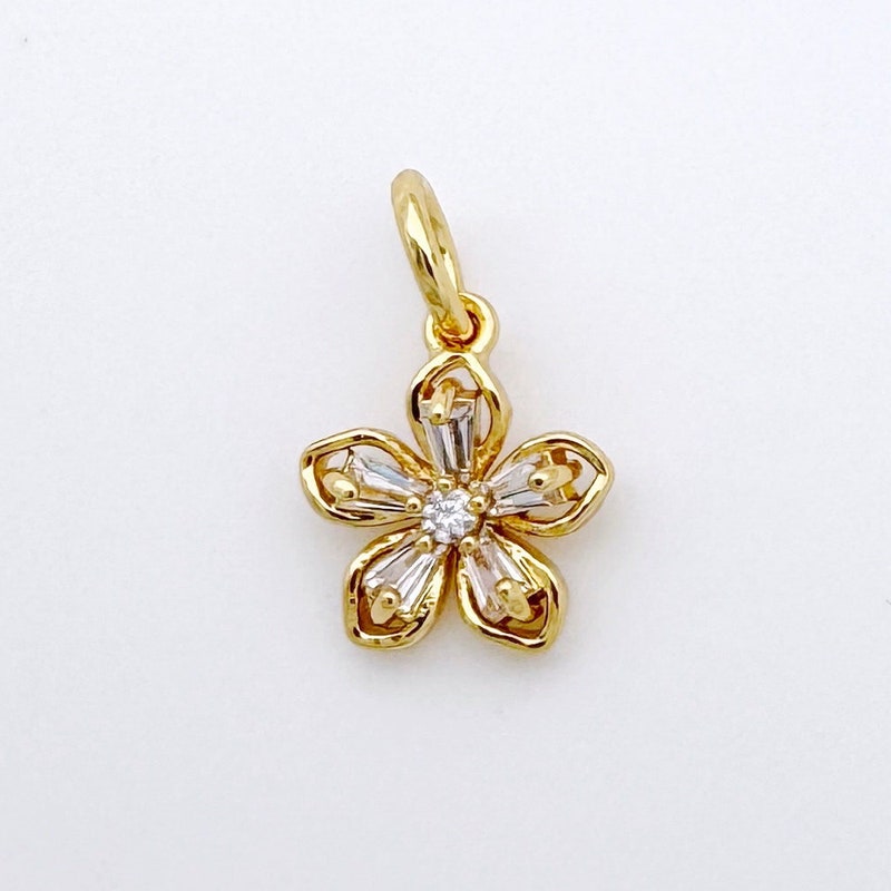 Gold Flower Charm - Etsy