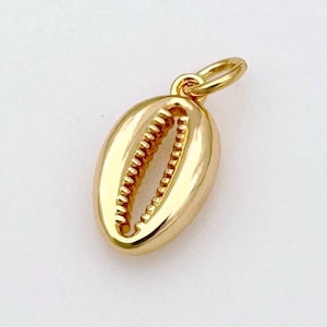 Gold Sea Shell Charms 16K Gold Filled Conch Shell Pendant Conch Shell ...