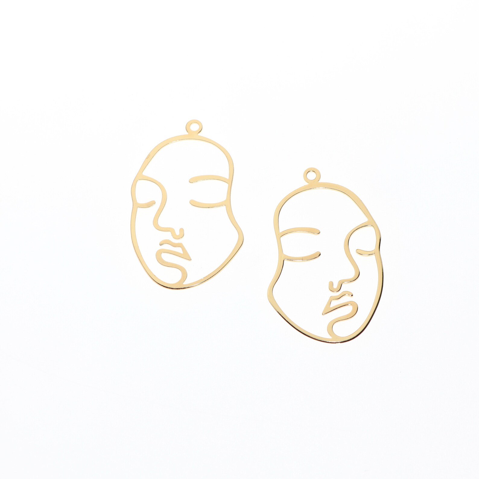 Brass Earrings Findings Brass Face Charms Face Shaped Raw - Etsy
