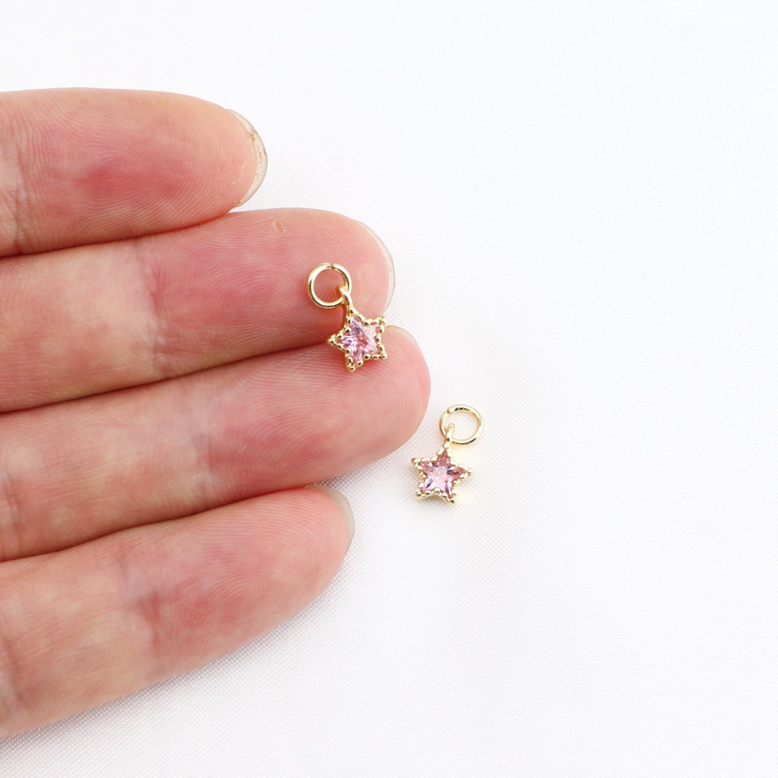 14K Gold Filled CZ Celestial Star Add-on Charm Mini Star Charm ...