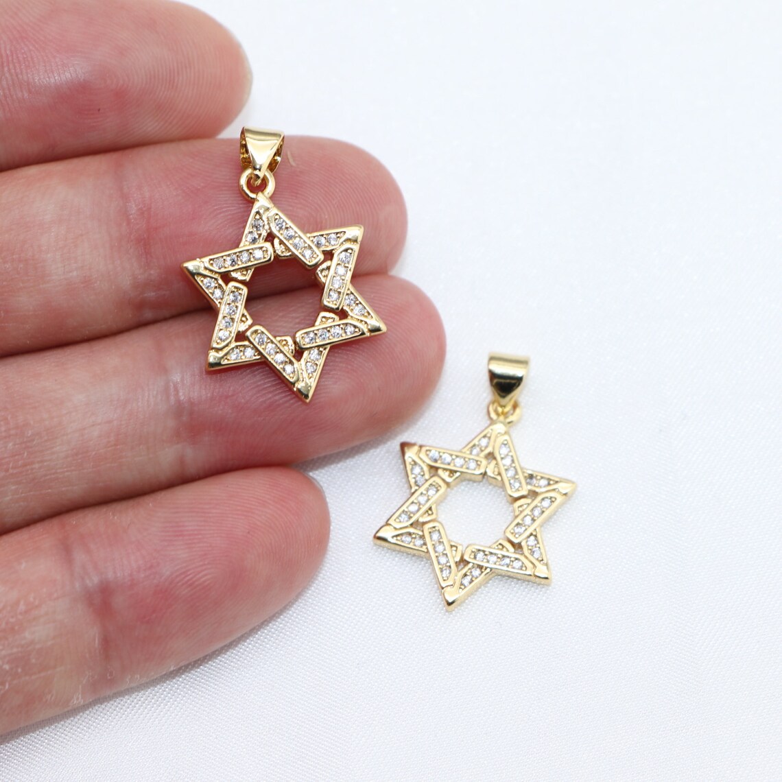 14k Gold Star of David Charms, David Shield Judaism Jewish Ethnic ...
