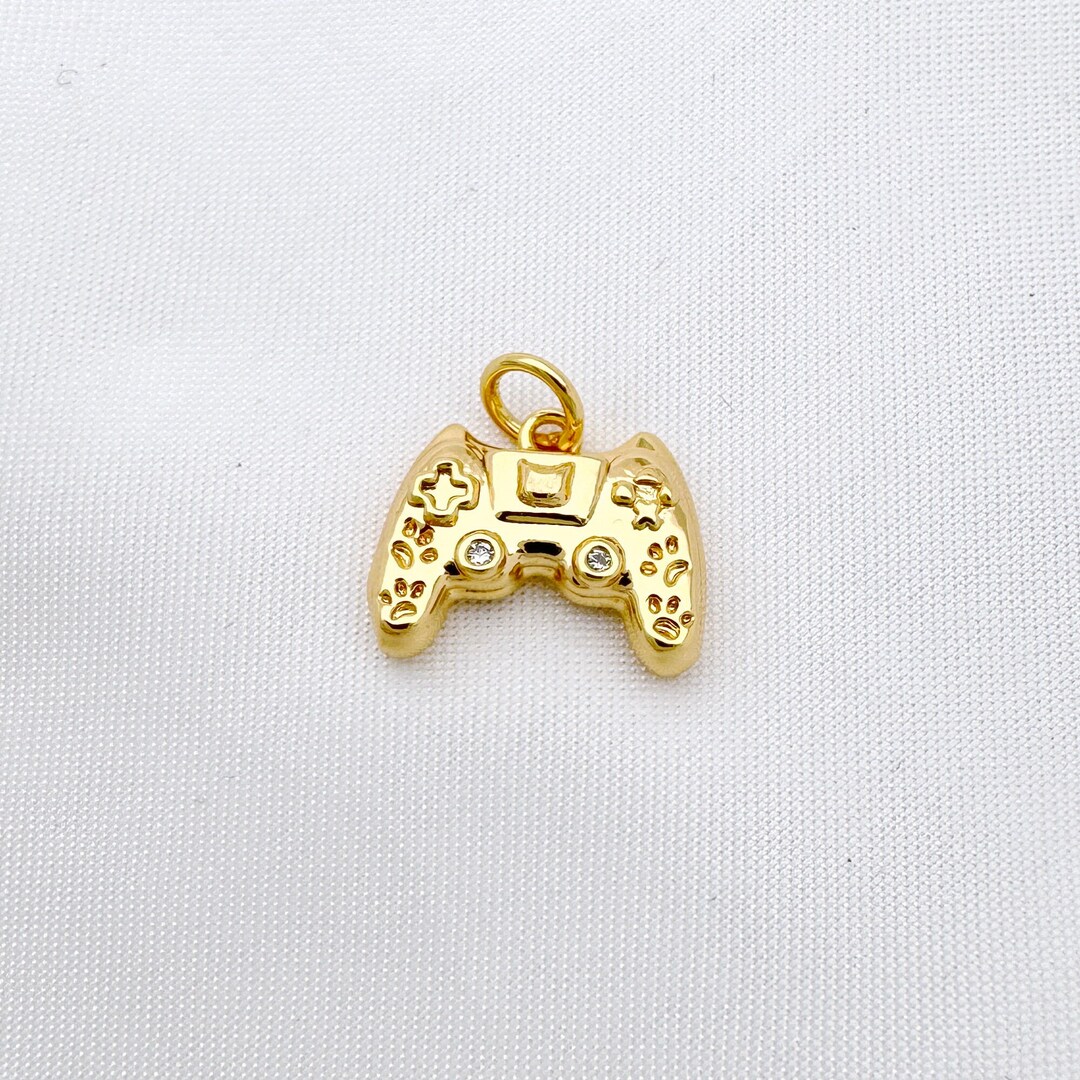 Joystick Charms Gamer Necklace Gift Idea Pendant 16K Gold Filled Game ...