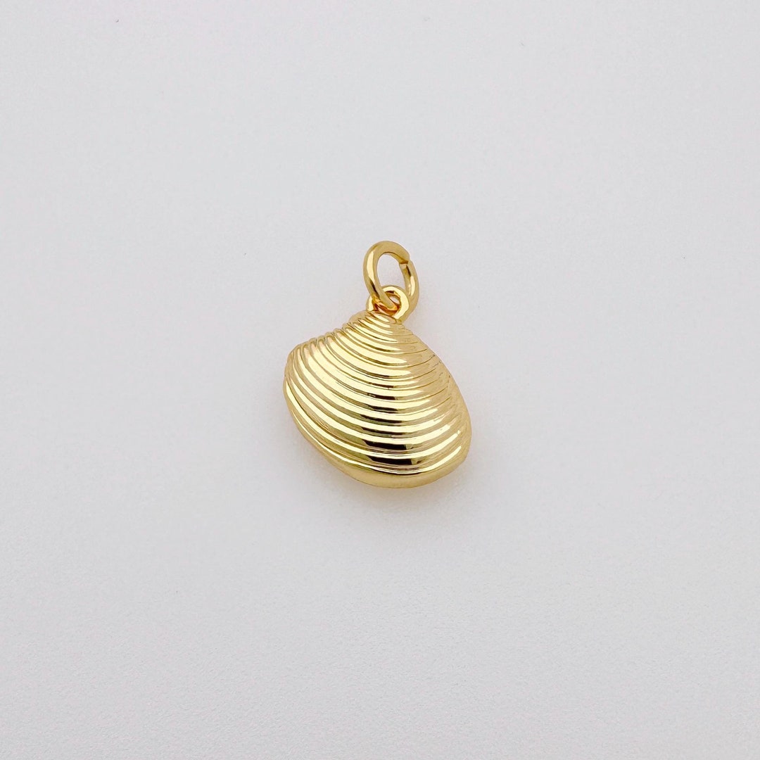 Tiny Shell Charm 16k Gold Filled Cowrie Shell Charms Oyster Charms Sea ...