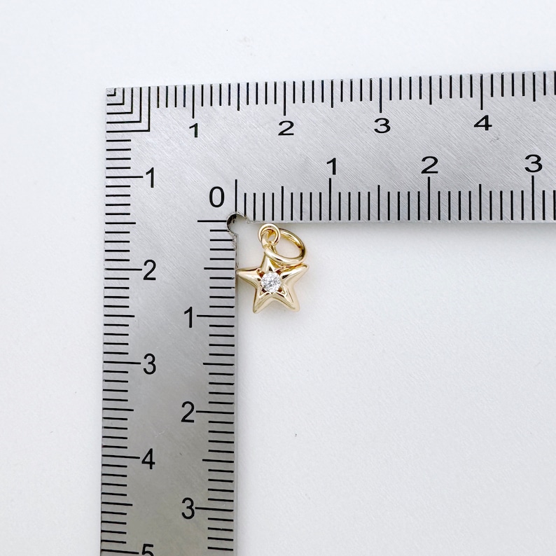 Star Charms 16K Gold Filled CZ Celestial Star Add-on Charm Mini Star ...