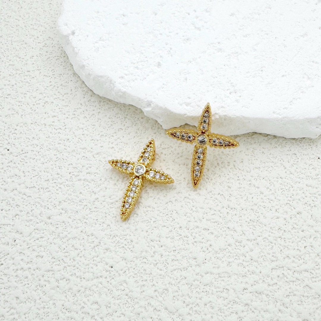 Gold Stars Charm 14K Gold Filled North Bright Stars Charm Gold CZ Micro ...
