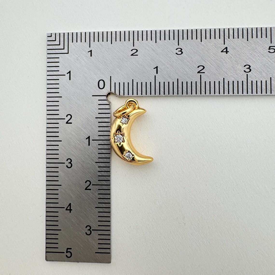 Moon Charm 16K Gold Filled Crescent CZ Micro Pave Crescent Moon Pendant ...