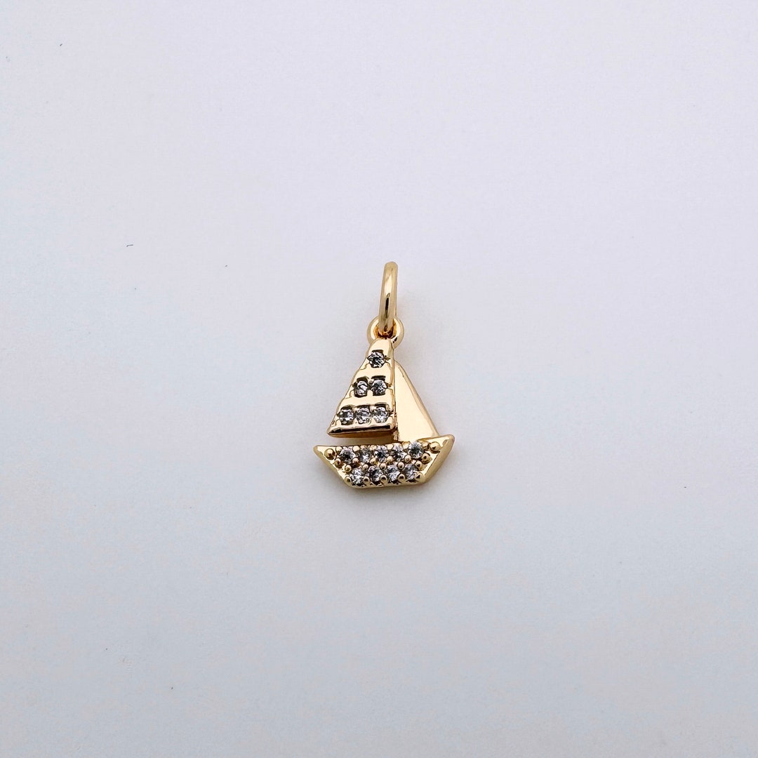 Boat Charms 14K Gold Filled Dainty Sailor Themed Pendant Mini Micro ...