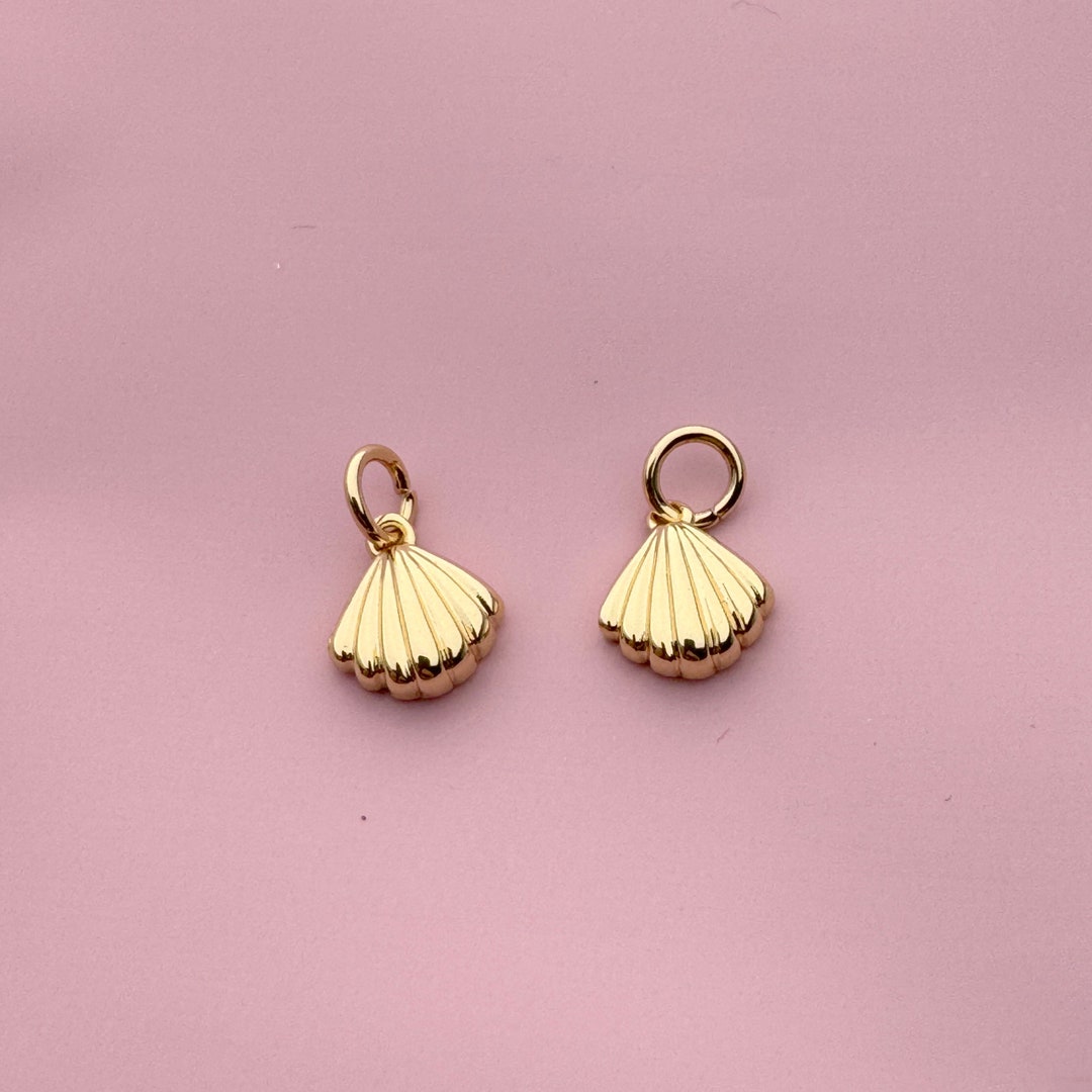Tiny 18K Gold Filled Sea Shell Charm Shell Pendant for Bracelets ...