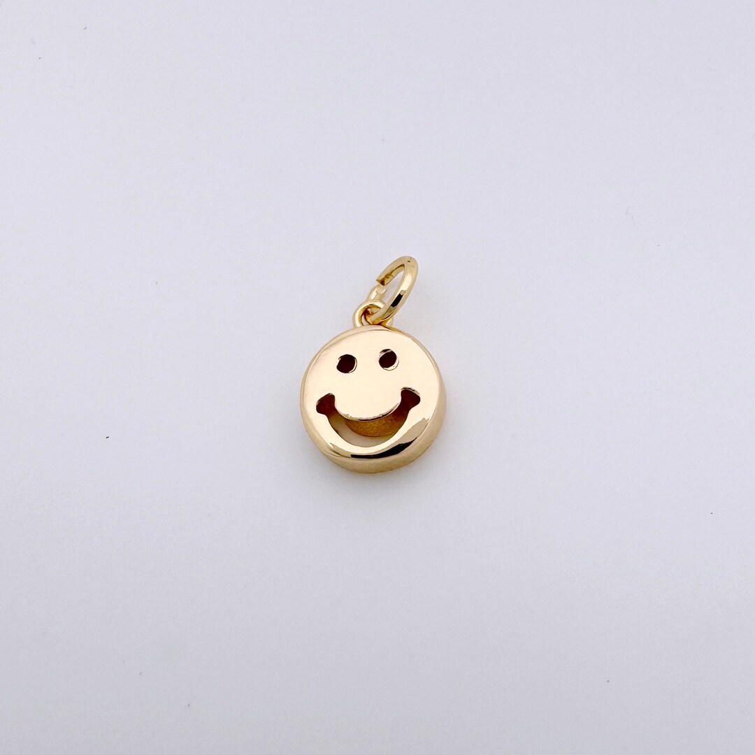 Smiley Face Charms 14K Gold Filled Mini Happy Face Charms Pendant ...