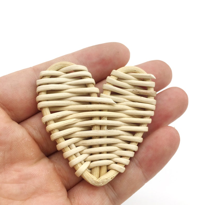 Rattan Finding Rattan Heart Pendant Geometric Earrings - Etsy Australia