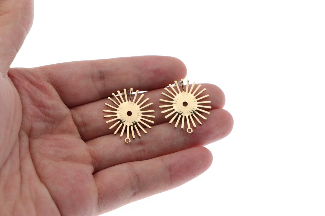 Gold Earing Post Gold Earring Stud Earring Findings Earring Charms ...