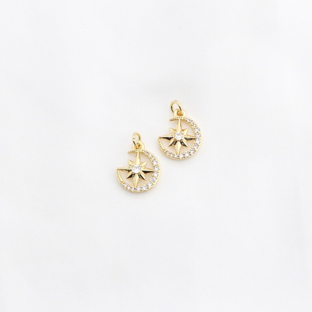 14K Gold Filled Star Charm Mini Initial Star Pendant Tiny Cz Pave Star ...