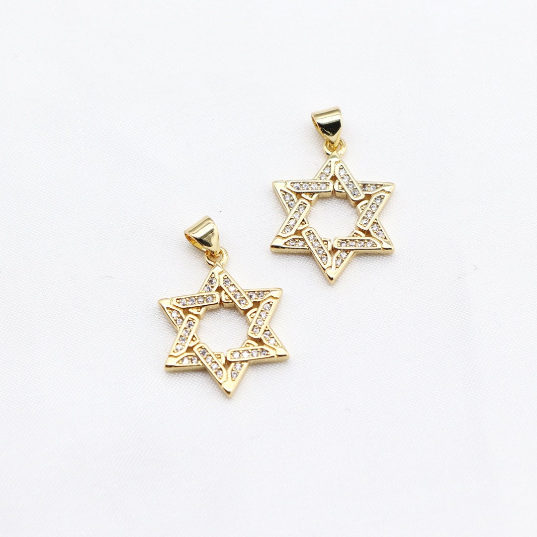 14k Gold Star of David Charms, David Shield Judaism Jewish Ethnic ...