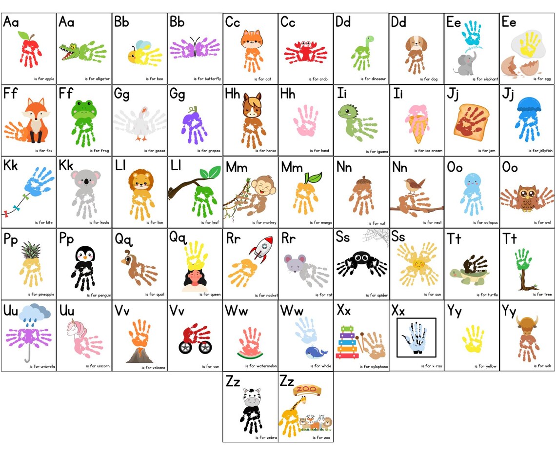 My Handprint Alphabet Book, ABC Handprint Book Template PDF, Ready to ...