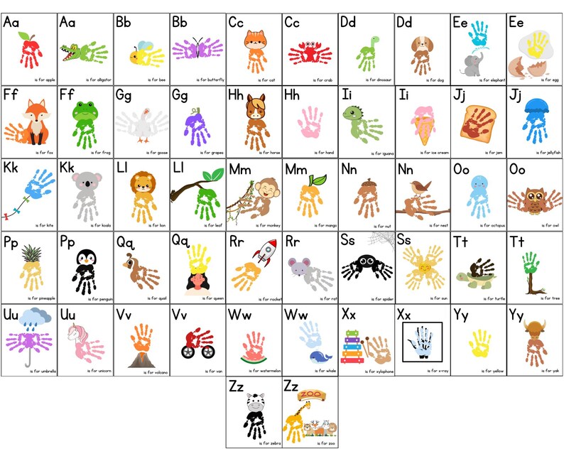 My Handprint Alphabet Book, ABC Handprint Book Template PDF, Ready to ...