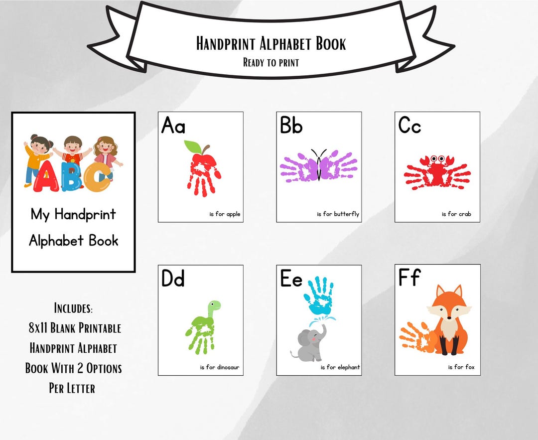 My Handprint Alphabet Book, ABC Handprint Book Template PDF, Ready to ...