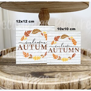 Wooden Square Plaque/sign welcome Autumn Fall - Etsy