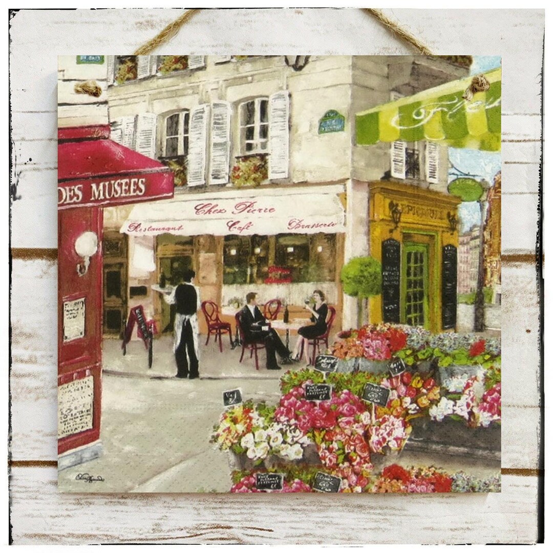 Wall Hanging Decoupage Square Plaque/picture French Paris - Etsy