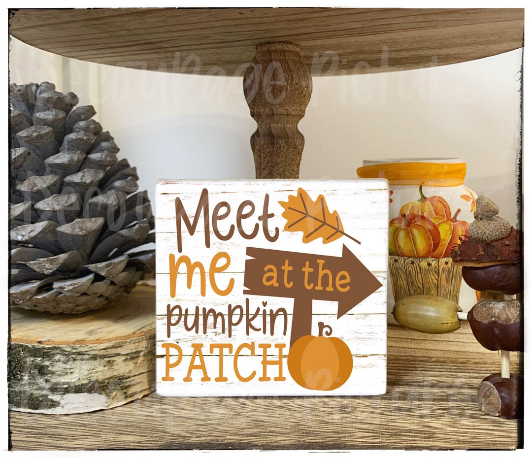 Wooden Square Plaque/sign Fall Autumn meet Me at the - Etsy