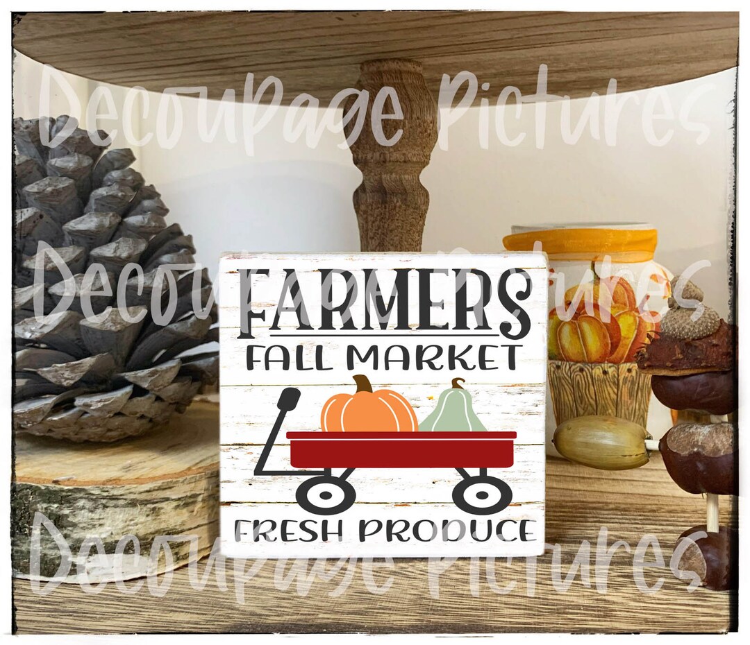 Wooden Square Plaque/sign farmers Fall Market Autumn Fall Harvest Farm ...