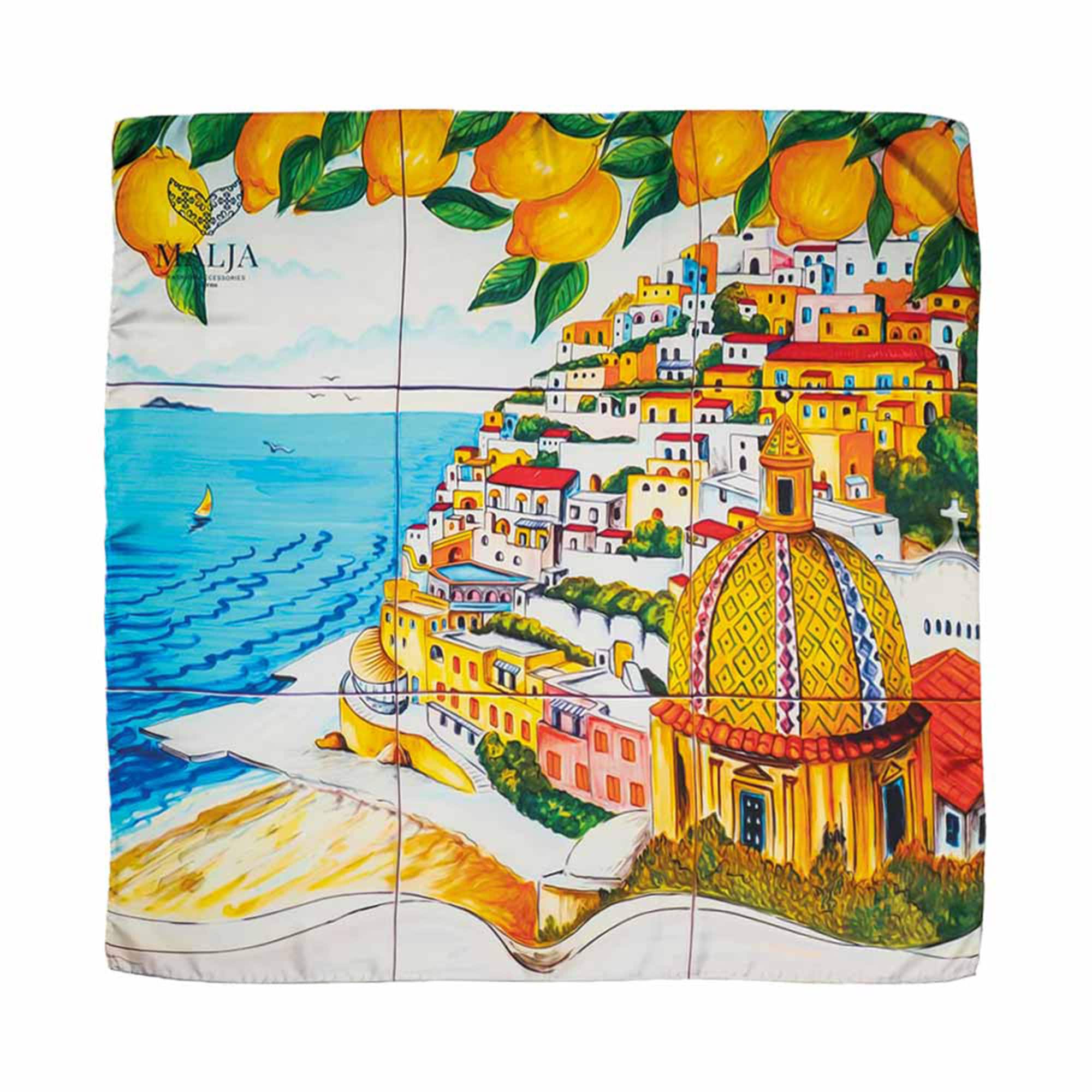 Positano Essence: Handcrafted Silk Scarf With Positano Design, Made in ...