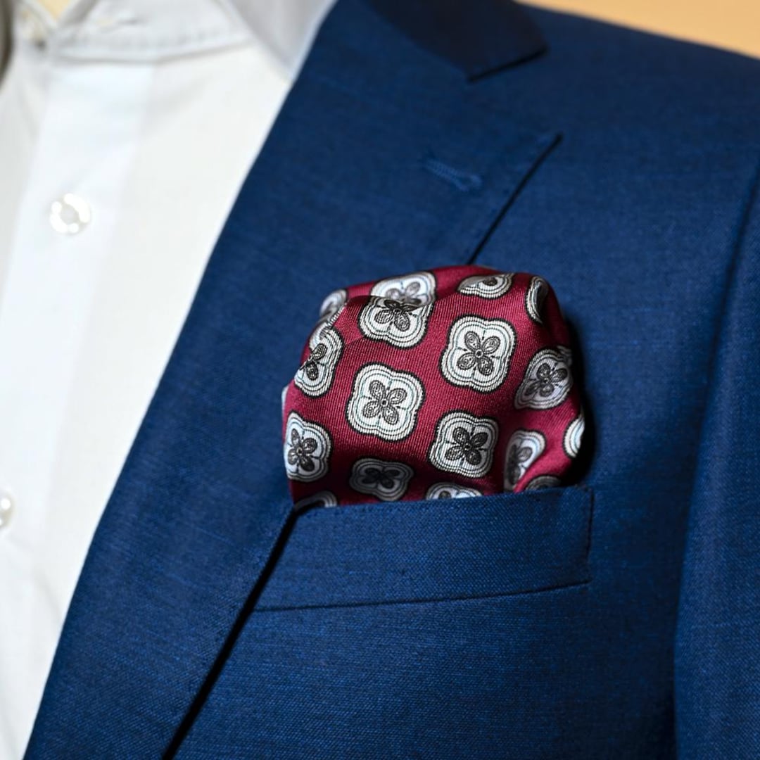Elegant Red Silk Pocket Square - Handcrafted in Italy - Etsy