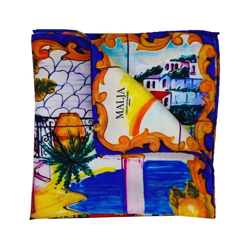 Positano Pocket Square | Amalfi Coast Collection | Positano Men's ...