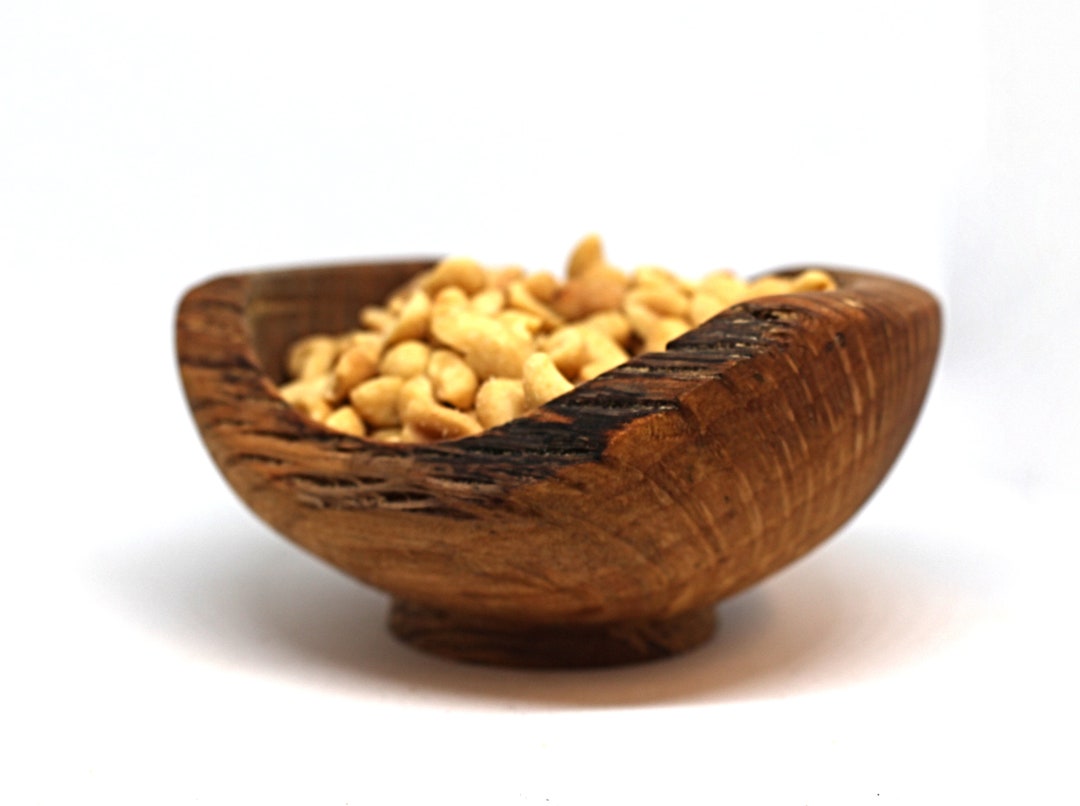 Rustic Wood Snack Bowl, Small Handmade, Turned Wood Dish, Gift for ...