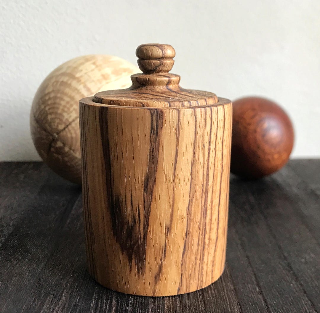 Beech Wood Box. A Small Turned Ornamental Container, Gift for Loved One ...