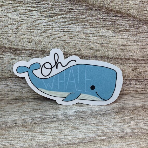 Oh Whale Sticker Waterbottle Stickerwaterproof - Etsy