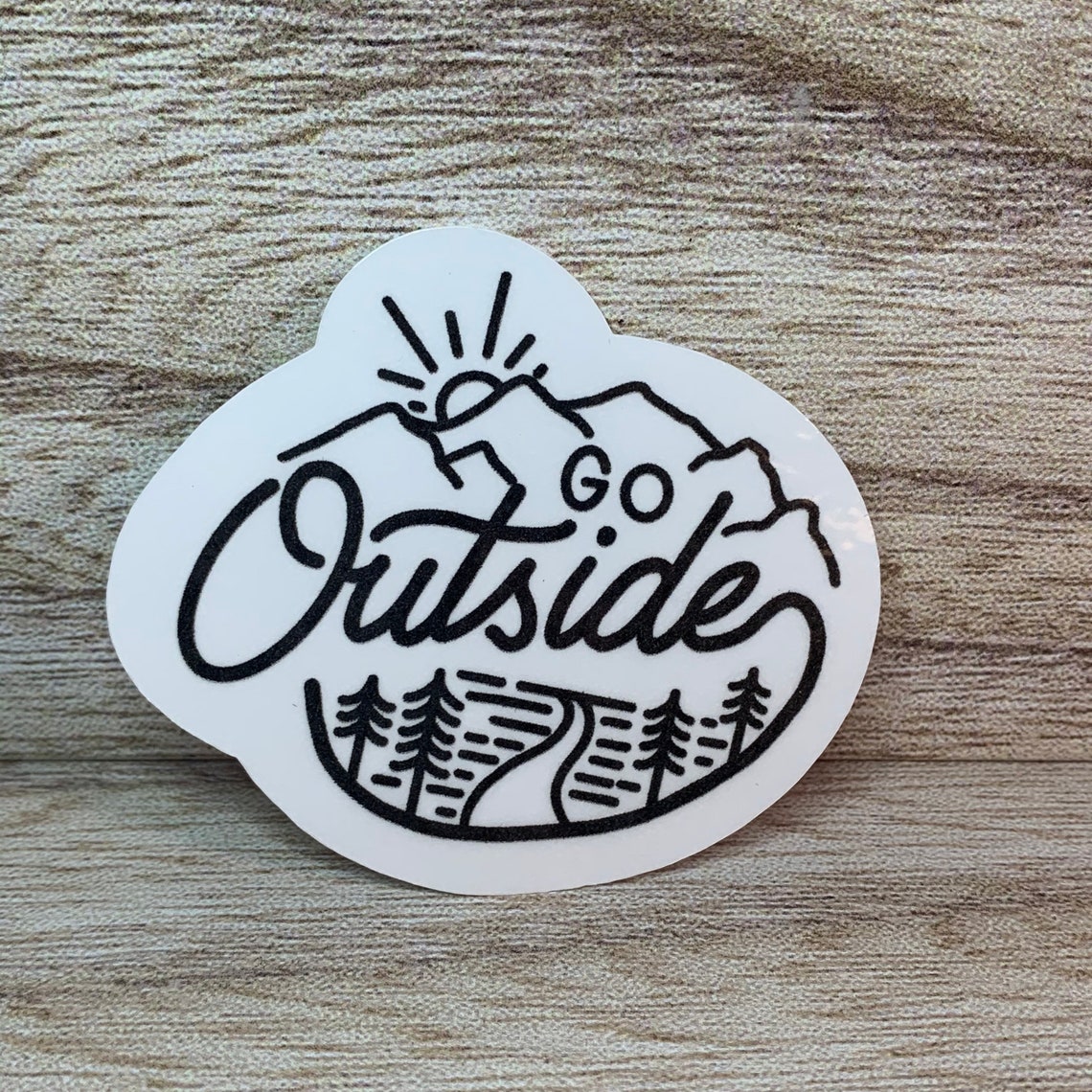 Go Outside Sticker, Waterproof Sticker, Water Bottle Sticker - Etsy