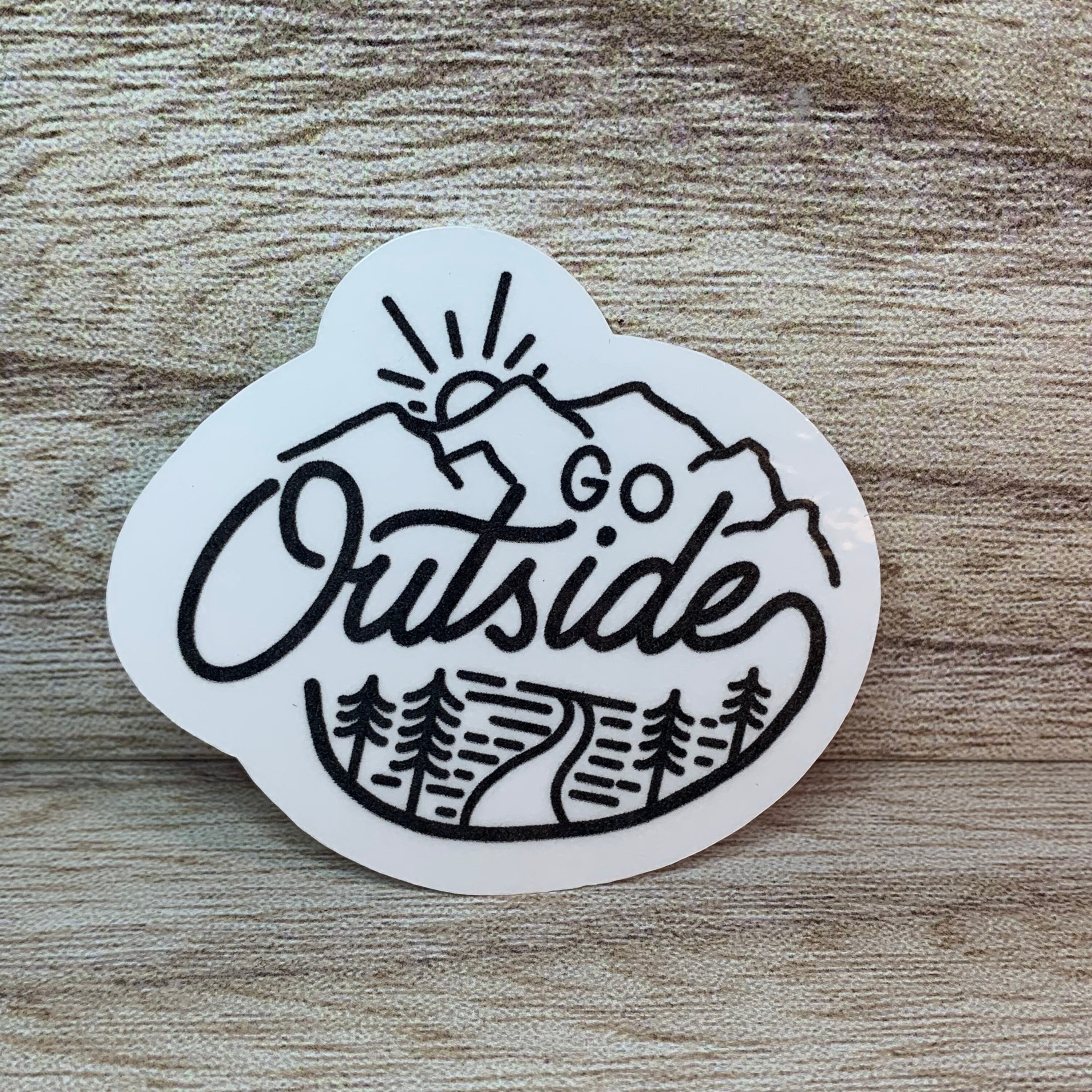 Go Outside Sticker, Waterproof Sticker, Water Bottle Sticker - Etsy