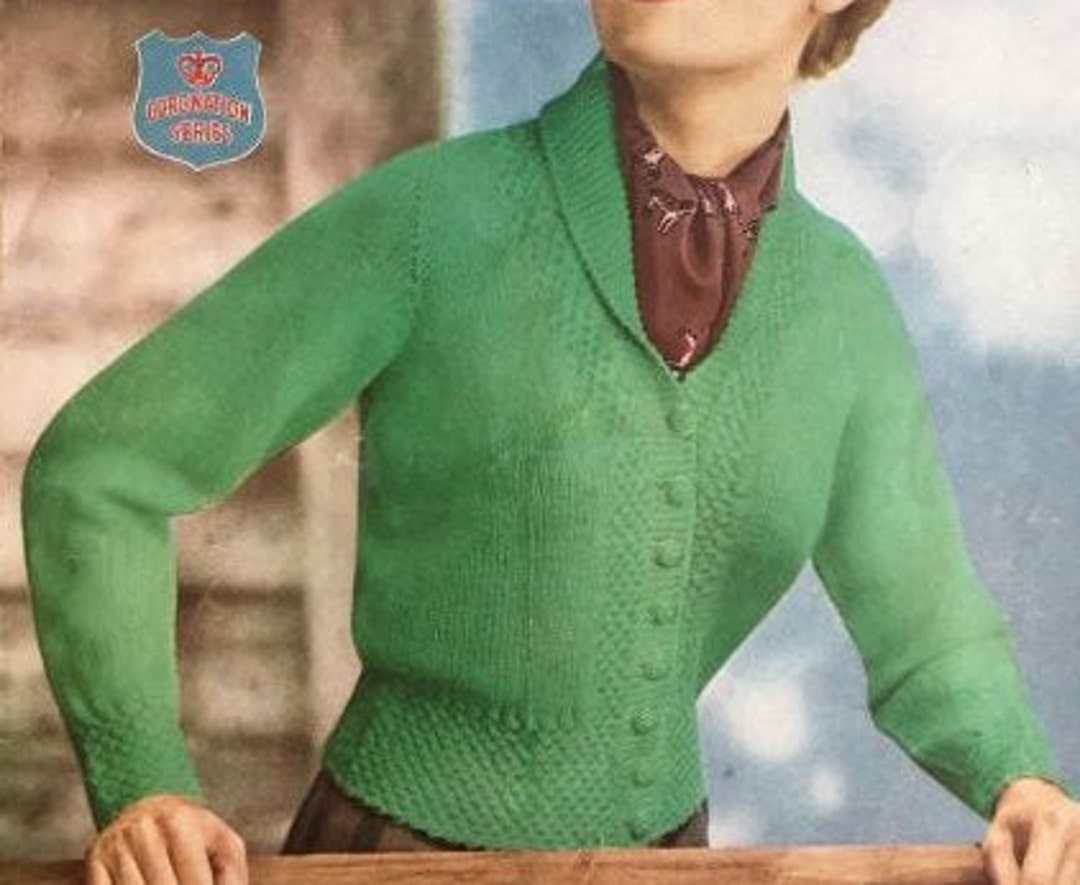 Sirdar No 1434, Vintage Knitting Pattern, Ladies Collared Cardigan, Pdf ...