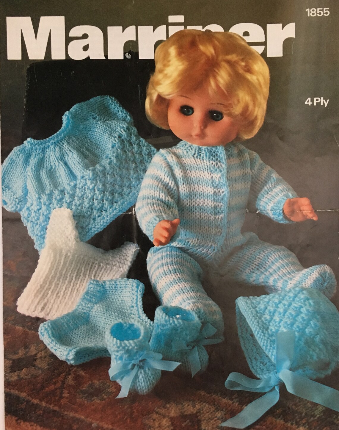 Pdf Download, Marriner 1855, Vintage Knitting Pattern, 12 -18 Inch Doll ...