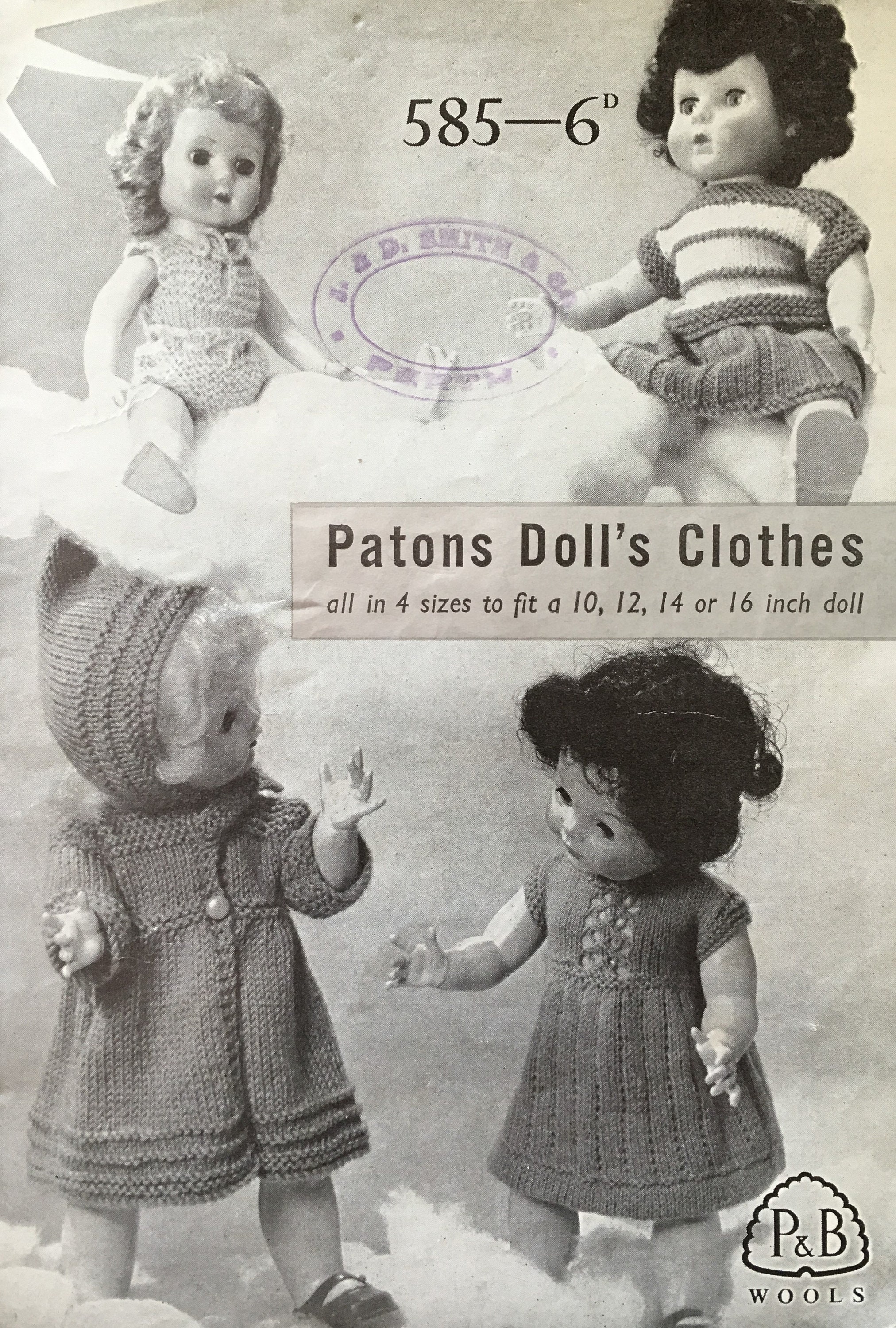 Pdf Download, Patons 585, Vintage Knitting Pattern, 4 Doll's Outfits in ...