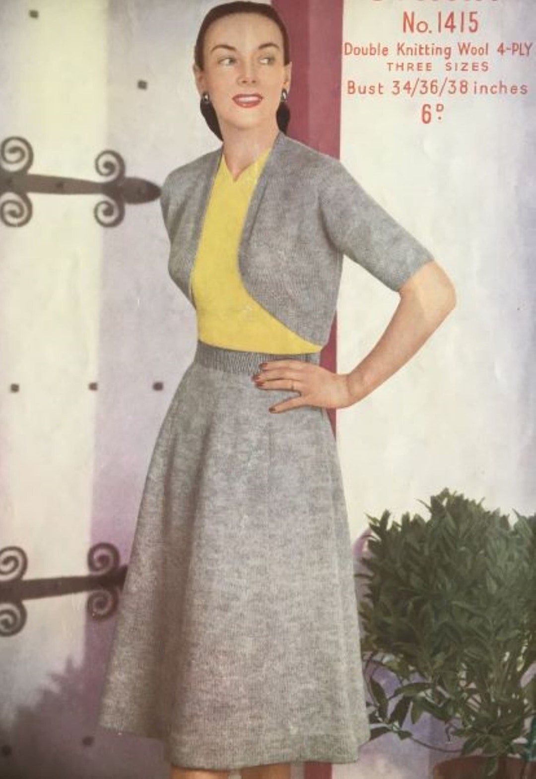 Sirdar 1415, Vintage Knitting Pattern, Lady's 2 Piece, Skirt & Bolero ...