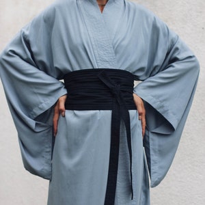 Wide Obi Japanese Style Belt, Linen Belt Sash, Black Fabric Belt - Etsy